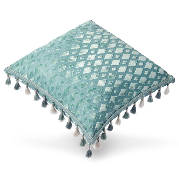Drops trimmed - Teal Blue Decorative Throw Pillow | Pillowpops – Pillow ...